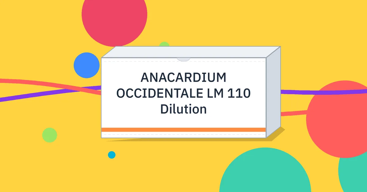 Symbolbild: Packung mit der Aufschrift ANACARDIUM OCCIDENTALE LM 110 Dilution (PZN 13327719) – Verfügbarkeit und Bezug in Apotheken in Frankfurt am Main