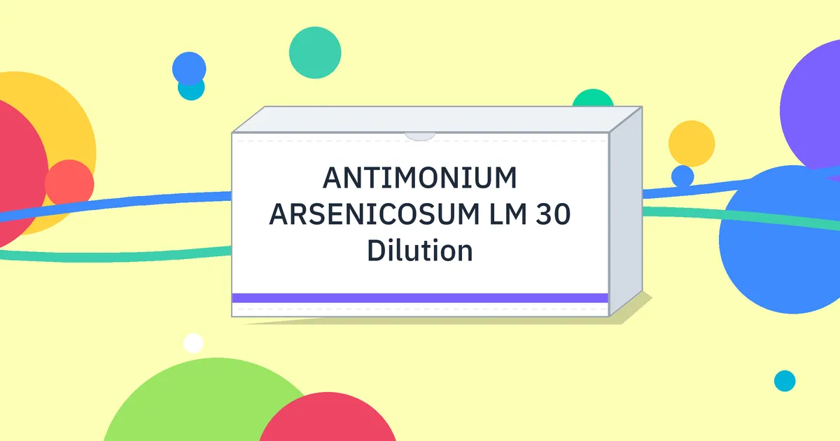 Symbolbild: Packung mit der Aufschrift ANTIMONIUM ARSENICOSUM LM 30 Dilution (PZN 13372370) – Verfügbarkeit und Bezug in Apotheken in Frankfurt am Main