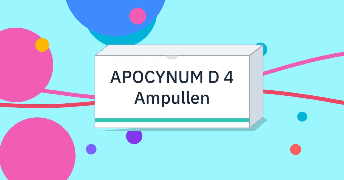 Symbolbild: Packung mit der Aufschrift APOCYNUM D 4 Ampullen (PZN 11704046) – Verfügbarkeit und Bezug in Apotheken in Frankfurt am Main