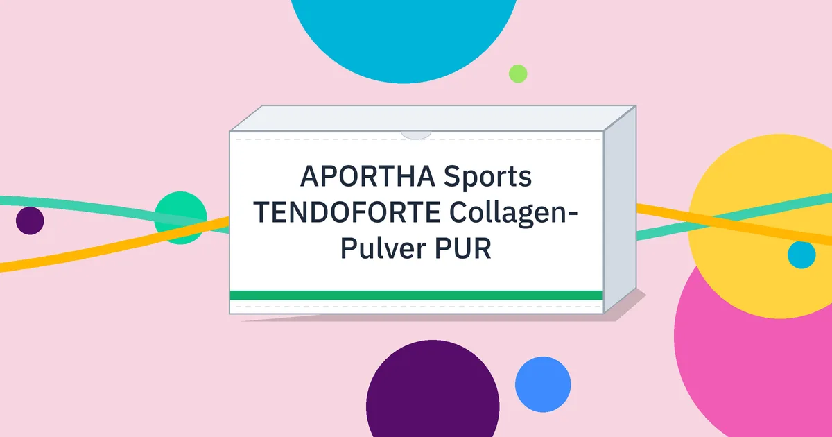 Symbolbild: Packung mit der Aufschrift APORTHA Sports TENDOFORTE Collagen-Pulver PUR (PZN 19274450) – Verfügbarkeit und Bezug in Apotheken in Frankfurt am Main