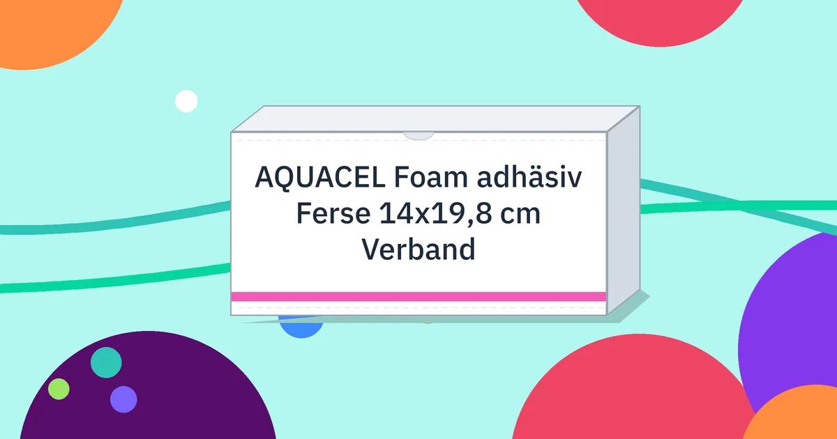 Symbolbild: Packung mit der Aufschrift AQUACEL Foam adhäsiv Ferse 14x19,8 cm Verband (PZN 13969010) – Verfügbarkeit und Bezug in Apotheken in Frankfurt am Main