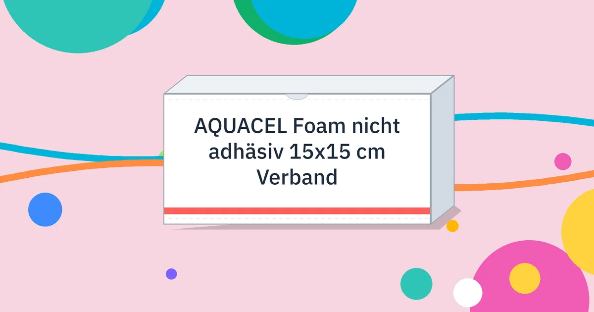 Symbolbild: Packung mit der Aufschrift AQUACEL Foam nicht adhäsiv 15x15 cm Verband (PZN 08999807) – Verfügbarkeit und Bezug in Apotheken in Frankfurt am Main