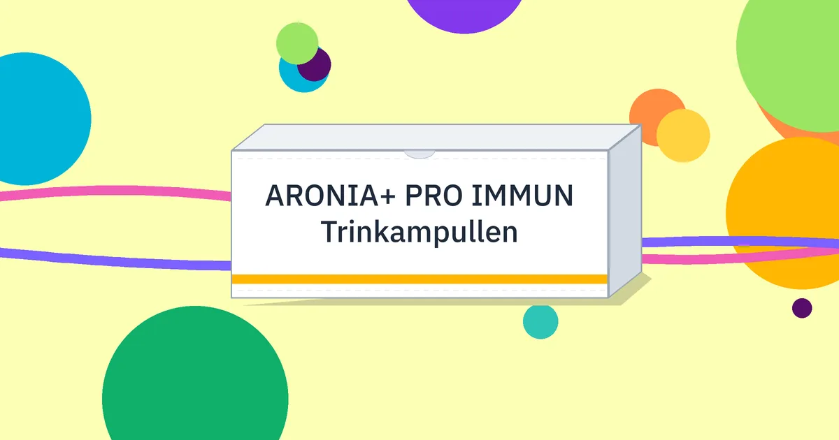 Symbolbild: Packung mit der Aufschrift ARONIA+ PRO IMMUN Trinkampullen (PZN 17846617) – Verfügbarkeit und Bezug in Apotheken in Frankfurt am Main