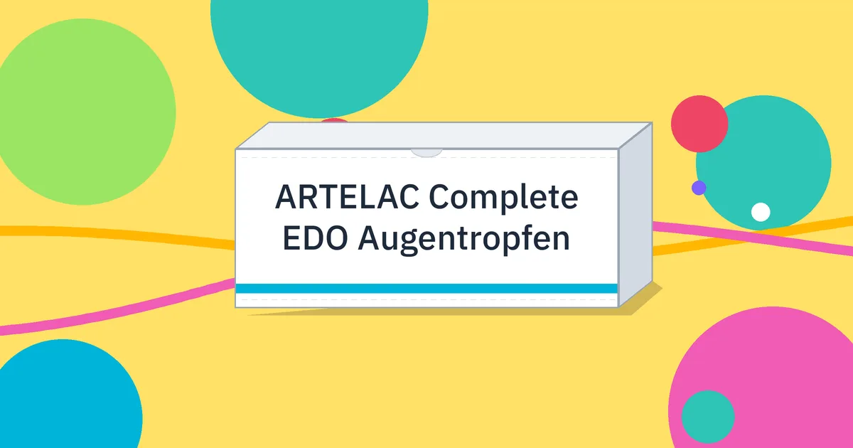 Symbolbild: Packung mit der Aufschrift ARTELAC Complete EDO Augentropfen (PZN 19847118) – Verfügbarkeit und Bezug in Apotheken in Frankfurt am Main