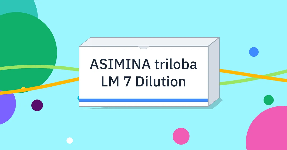 Symbolbild: Packung mit der Aufschrift ASIMINA triloba LM 7 Dilution (PZN 13401829) – Verfügbarkeit und Bezug in Apotheken in Frankfurt am Main