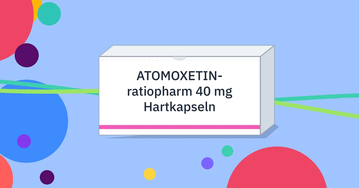 Symbolbild: Packung mit der Aufschrift ATOMOXETIN-ratiopharm 40 mg Hartkapseln (PZN 14174985) – Verfügbarkeit und Bezug in Apotheken in Frankfurt am Main