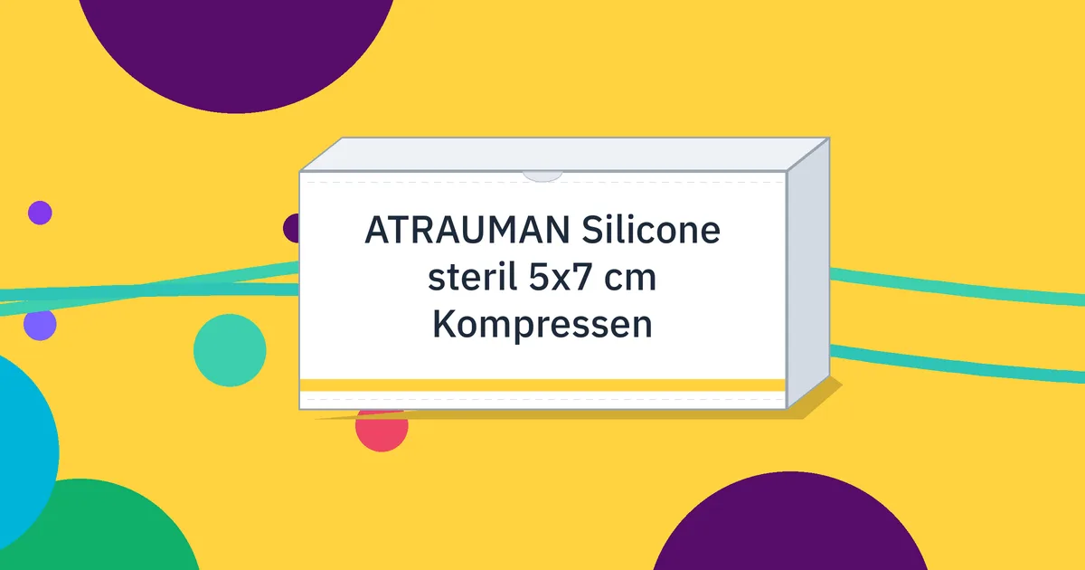 Symbolbild: Packung mit der Aufschrift ATRAUMAN Silicone steril 5x7 cm Kompressen (PZN 20059260) – Verfügbarkeit und Bezug in Apotheken in Frankfurt am Main