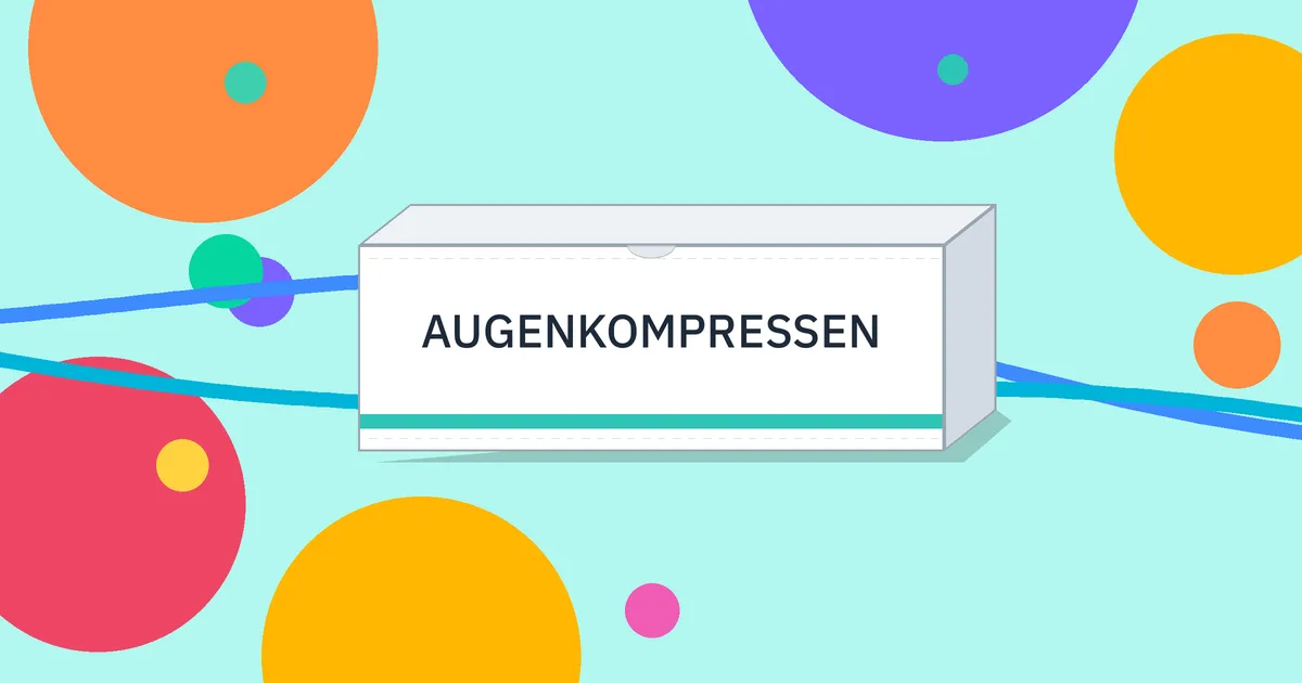 Symbolbild: Packung mit der Aufschrift AUGENKOMPRESSEN (PZN 05395546) – Verfügbarkeit und Bezug in Apotheken in Frankfurt am Main