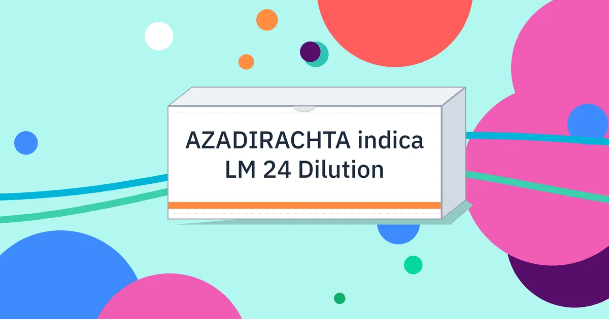 Symbolbild: Packung mit der Aufschrift AZADIRACHTA indica LM 24 Dilution (PZN 13375109) – Verfügbarkeit und Bezug in Apotheken in Frankfurt am Main