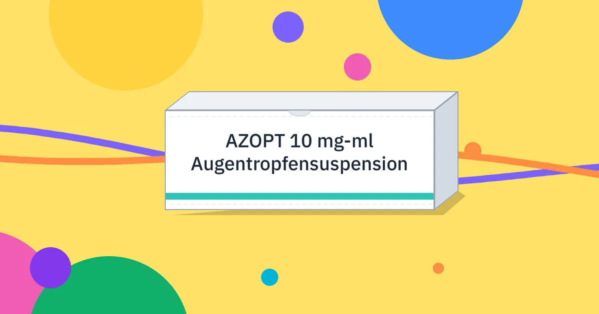 Symbolbild: Packung mit der Aufschrift AZOPT 10 mg-ml Augentropfensuspension (PZN 10297604) – Verfügbarkeit und Bezug in Apotheken in Frankfurt am Main