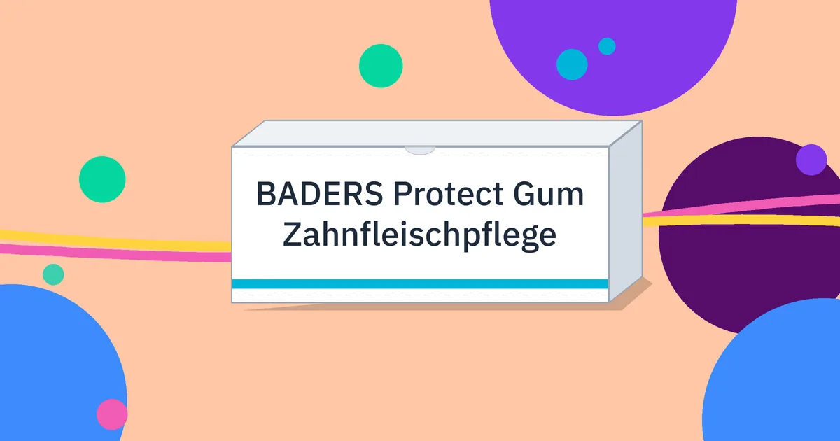 Symbolbild: Packung mit der Aufschrift BADERS Protect Gum Zahnfleischpflege (PZN 16885822) – Verfügbarkeit und Bezug in Apotheken in Frankfurt am Main
