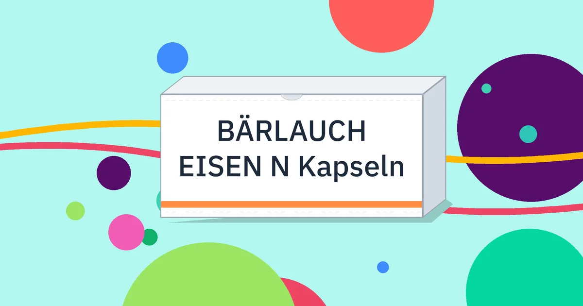 Symbolbild: Packung mit der Aufschrift BÄRLAUCH EISEN N Kapseln (PZN 11284934) – Verfügbarkeit und Bezug in Apotheken in Frankfurt am Main