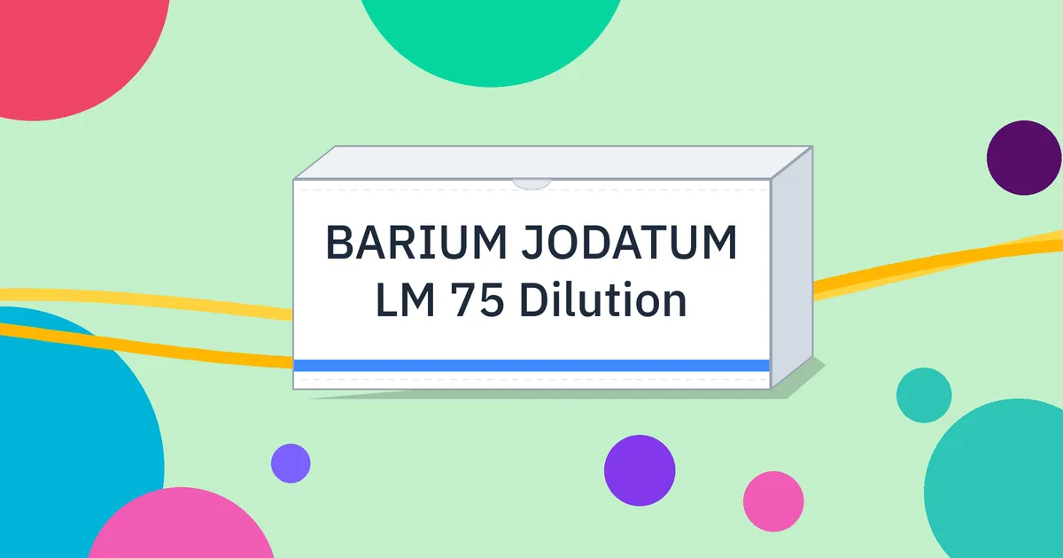 Symbolbild: Packung mit der Aufschrift BARIUM JODATUM LM 75 Dilution (PZN 12790119) – Verfügbarkeit und Bezug in Apotheken in Frankfurt am Main