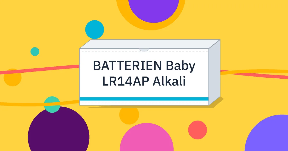 Symbolbild: Packung mit der Aufschrift BATTERIEN Baby LR14AP Alkali (PZN 07202296) – Verfügbarkeit und Bezug in Apotheken in Frankfurt am Main