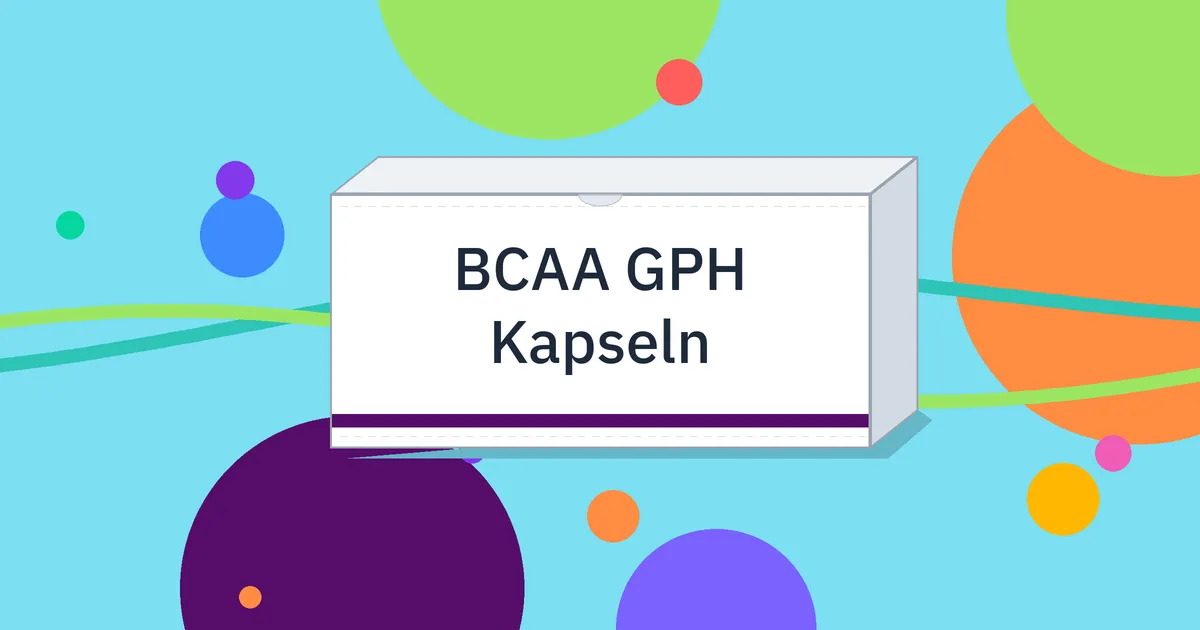 Symbolbild: Packung mit der Aufschrift BCAA GPH Kapseln (PZN 10733123) – Verfügbarkeit und Bezug in Apotheken in Frankfurt am Main