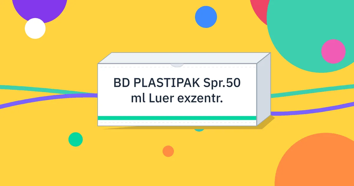 Symbolbild: Packung mit der Aufschrift BD PLASTIPAK Spr.50 ml Luer exzentr. (PZN 11117573) – Verfügbarkeit und Bezug in Apotheken in Frankfurt am Main