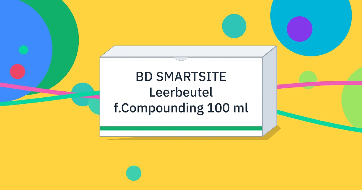 Symbolbild: Packung mit der Aufschrift BD SMARTSITE Leerbeutel f.Compounding 100 ml (PZN 20007346) – Verfügbarkeit und Bezug in Apotheken in Frankfurt am Main