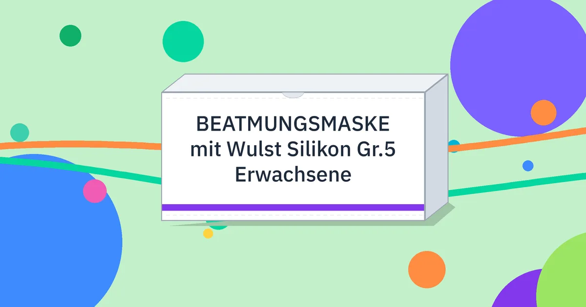 Symbolbild: Packung mit der Aufschrift BEATMUNGSMASKE mit Wulst Silikon Gr.5 Erwachsene (PZN 03695132) – Verfügbarkeit und Bezug in Apotheken in Frankfurt am Main