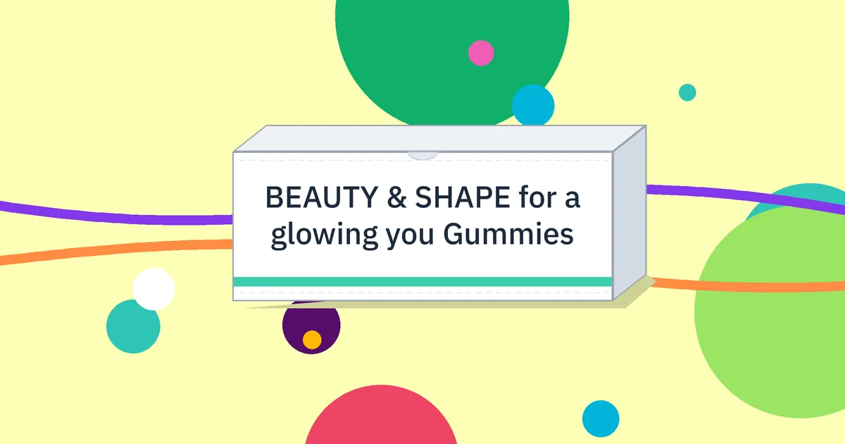 Symbolbild: Packung mit der Aufschrift BEAUTY & SHAPE for a glowing you Gummies (PZN 19197985) – Verfügbarkeit und Bezug in Apotheken in Frankfurt am Main