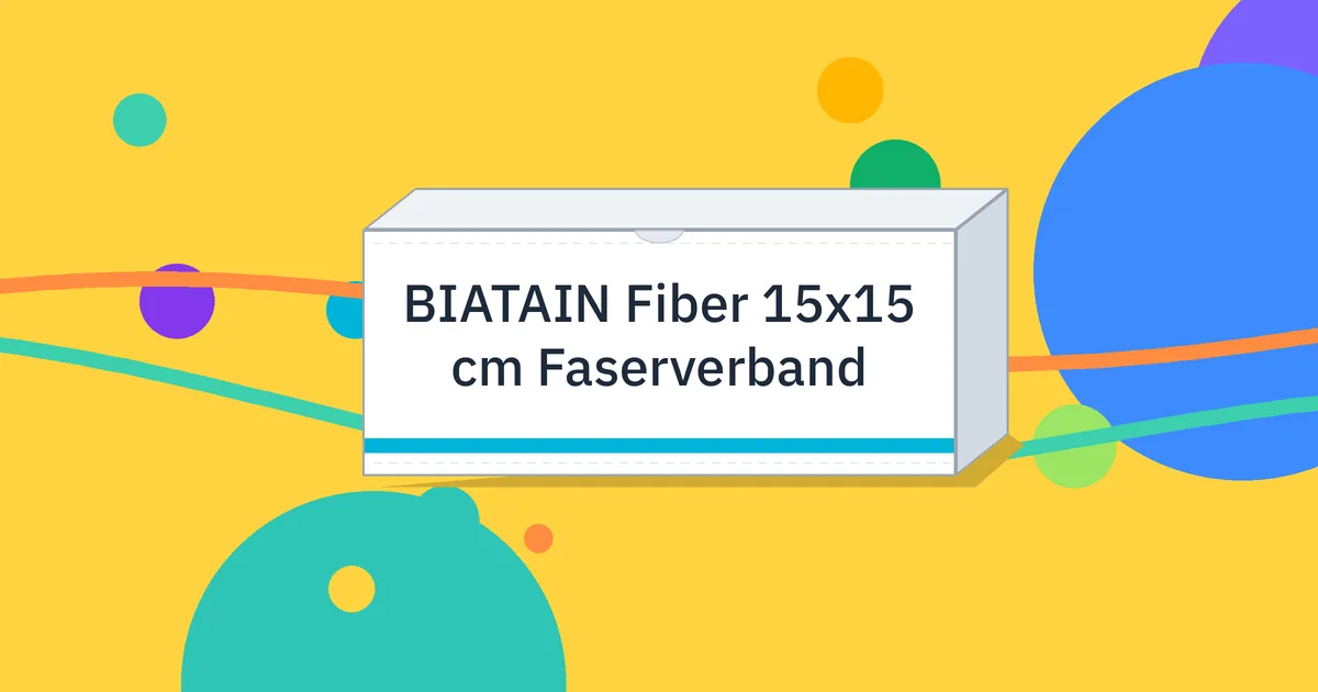 Symbolbild: Packung mit der Aufschrift BIATAIN Fiber 15x15 cm Faserverband (PZN 17569543) – Verfügbarkeit und Bezug in Apotheken in Frankfurt am Main