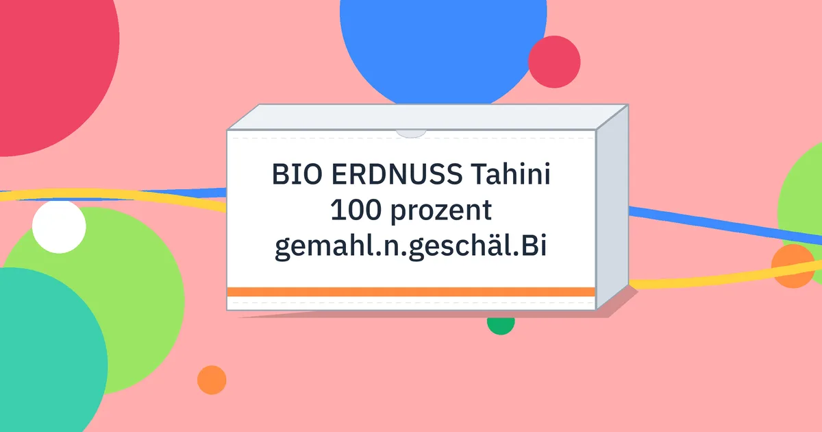 Symbolbild: Packung mit der Aufschrift BIO ERDNUSS Tahini 100 prozent gemahl.n.geschäl.Bi (PZN 17189094) – Verfügbarkeit und Bezug in Apotheken in Frankfurt am Main