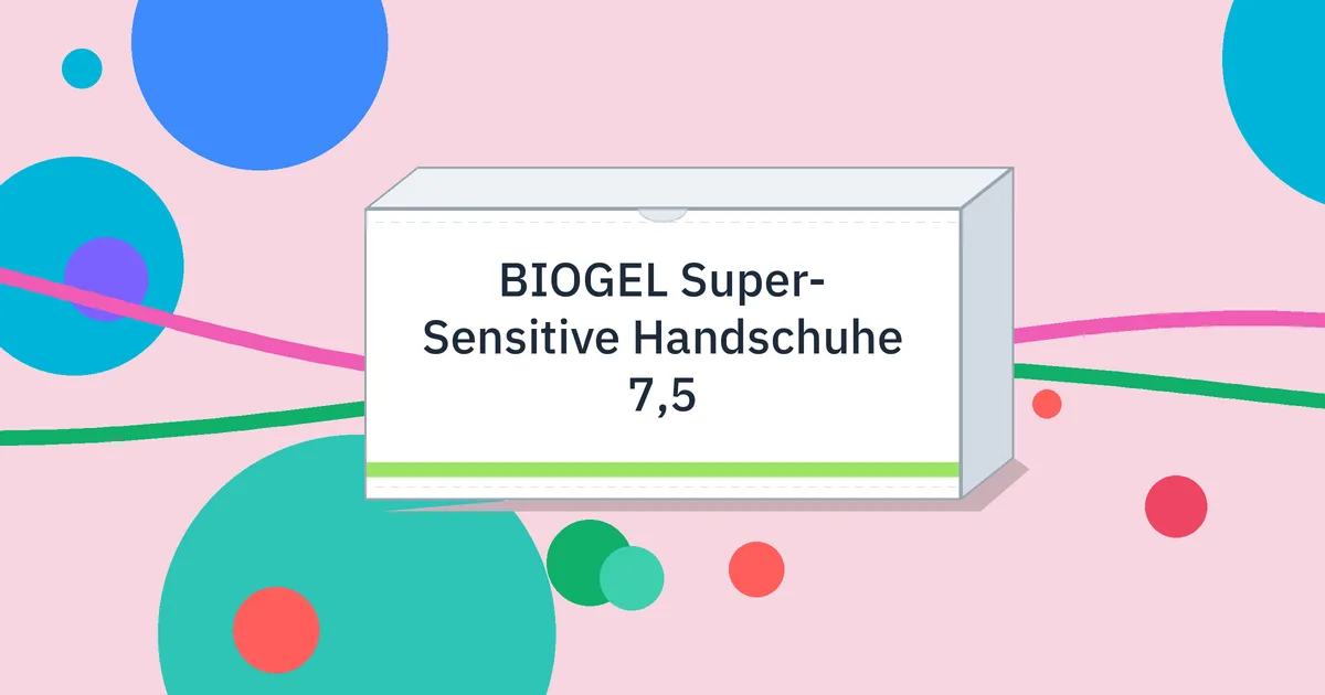 Symbolbild: Packung mit der Aufschrift BIOGEL Super-Sensitive Handschuhe 7,5 (PZN 04702437) – Verfügbarkeit und Bezug in Apotheken in Frankfurt am Main