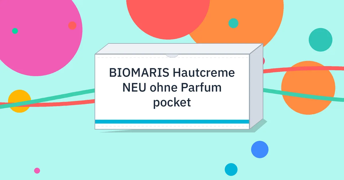 Symbolbild: Packung mit der Aufschrift BIOMARIS Hautcreme NEU ohne Parfum pocket (PZN 15877737) – Verfügbarkeit und Bezug in Apotheken in Frankfurt am Main
