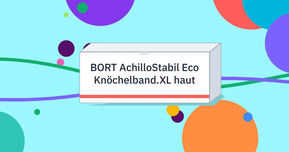 Symbolbild: Packung mit der Aufschrift BORT AchilloStabil Eco Knöchelband.XL haut (PZN 09461010) – Verfügbarkeit und Bezug in Apotheken in Frankfurt am Main