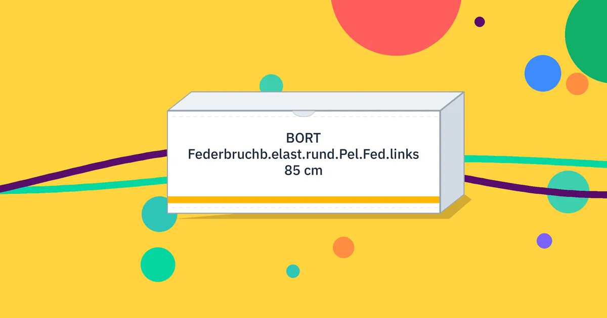 Symbolbild: Packung mit der Aufschrift BORT Federbruchb.elast.rund.Pel.Fed.links 85 cm (PZN 07210189) – Verfügbarkeit und Bezug in Apotheken in Frankfurt am Main