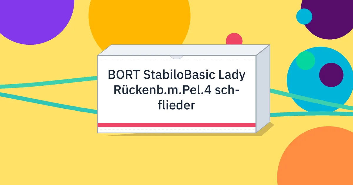 Symbolbild: Packung mit der Aufschrift BORT StabiloBasic Lady Rückenb.m.Pel.4 sch-flieder (PZN 02753092) – Verfügbarkeit und Bezug in Apotheken in Frankfurt am Main