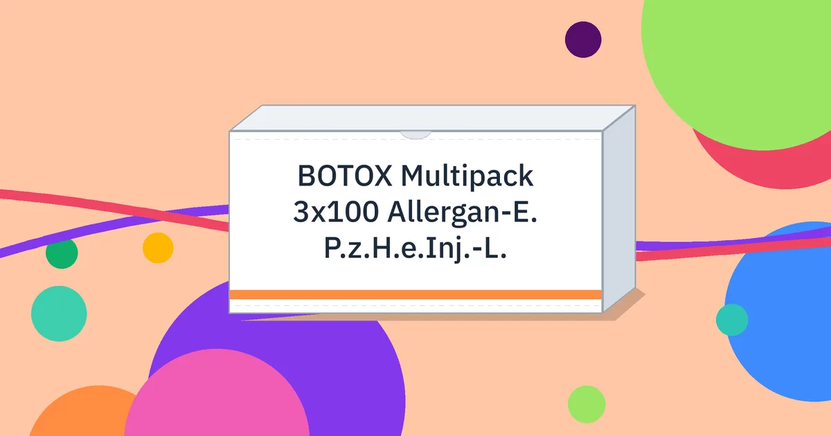 Symbolbild: Packung mit der Aufschrift BOTOX Multipack 3x100 Allergan-E. P.z.H.e.Inj.-L. (PZN 00758524) – Verfügbarkeit und Bezug in Apotheken in Frankfurt am Main