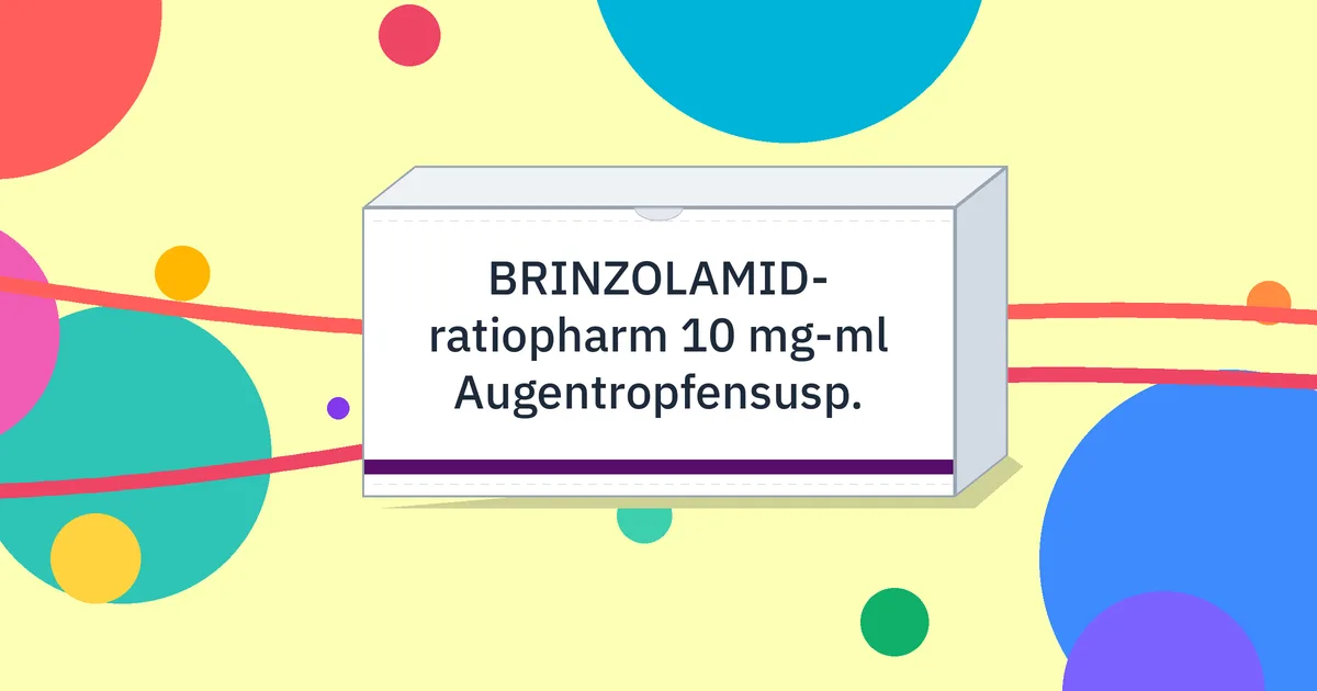 Symbolbild: Packung mit der Aufschrift BRINZOLAMID-ratiopharm 10 mg-ml Augentropfensusp. (PZN 10353685) – Verfügbarkeit und Bezug in Apotheken in Frankfurt am Main