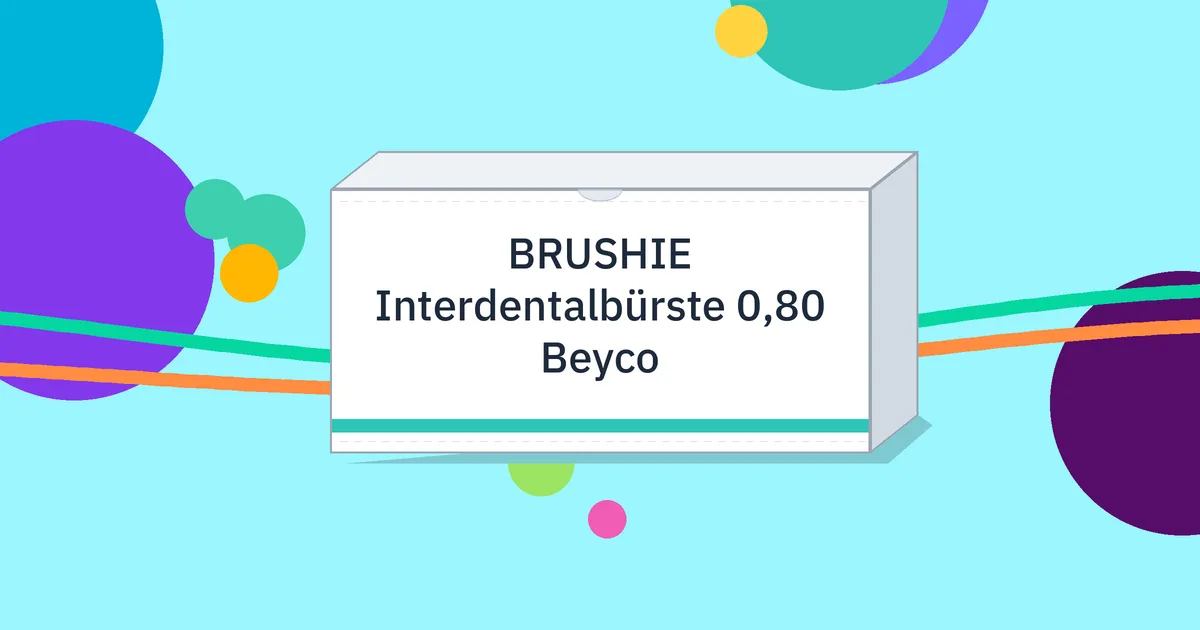 Symbolbild: Packung mit der Aufschrift BRUSHIE Interdentalbürste 0,80 Beyco (PZN 09043896) – Verfügbarkeit und Bezug in Apotheken in Frankfurt am Main