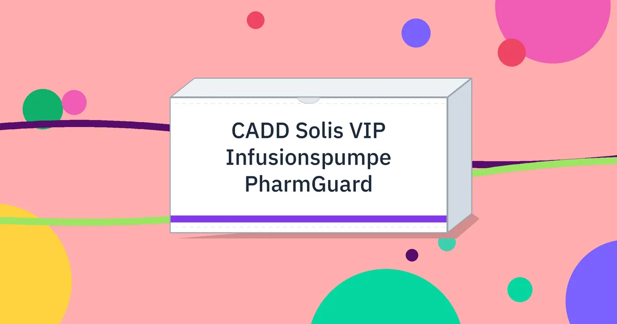 Symbolbild: Packung mit der Aufschrift CADD Solis VIP Infusionspumpe PharmGuard (PZN 19176061) – Verfügbarkeit und Bezug in Apotheken in Frankfurt am Main
