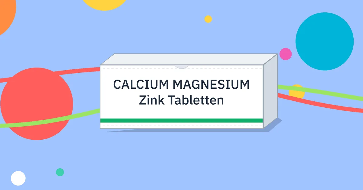 Symbolbild: Packung mit der Aufschrift CALCIUM MAGNESIUM Zink Tabletten (PZN 02036870) – Verfügbarkeit und Bezug in Apotheken in Frankfurt am Main