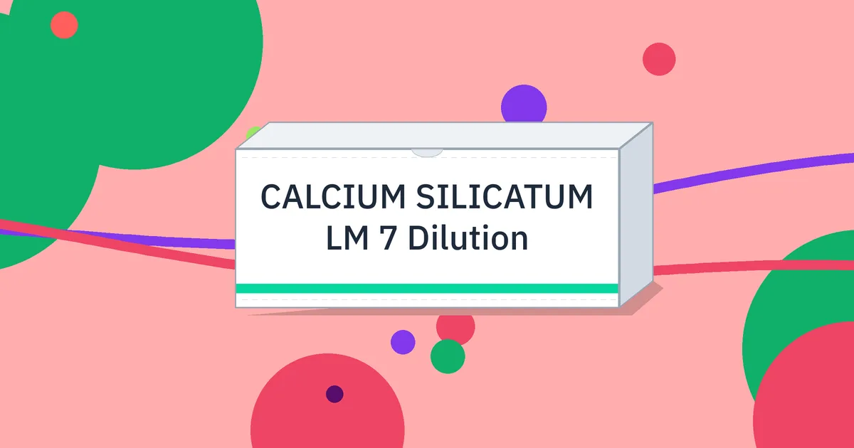 Symbolbild: Packung mit der Aufschrift CALCIUM SILICATUM LM 7 Dilution (PZN 12805565) – Verfügbarkeit und Bezug in Apotheken in Frankfurt am Main