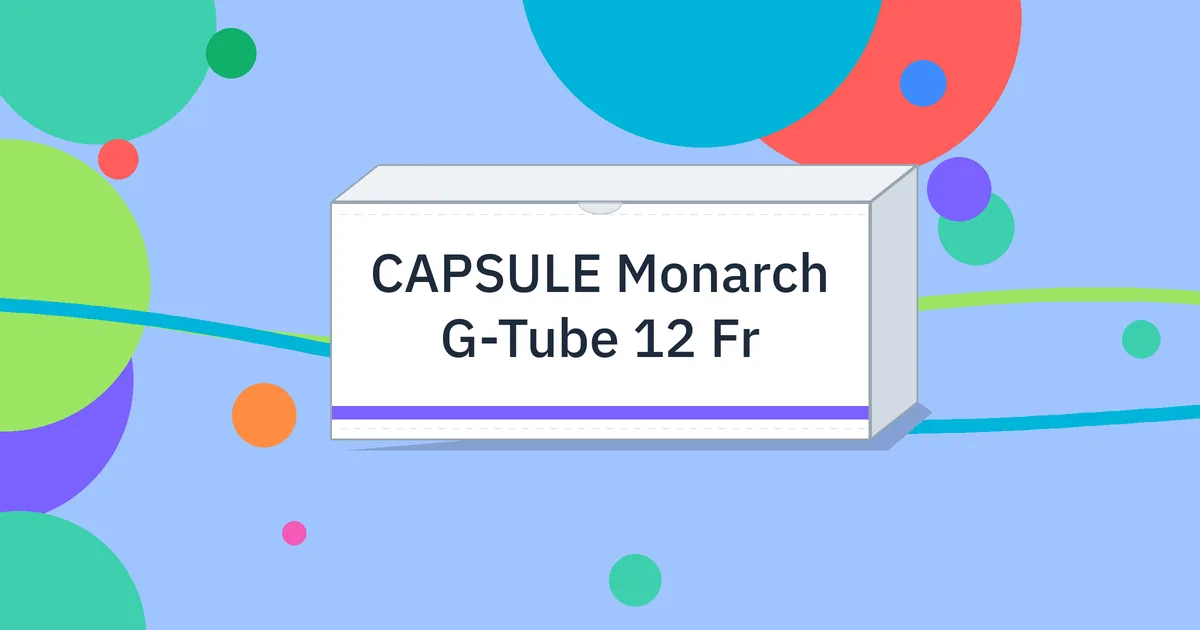 Symbolbild: Packung mit der Aufschrift CAPSULE Monarch G-Tube 12 Fr (PZN 14344677) – Verfügbarkeit und Bezug in Apotheken in Frankfurt am Main