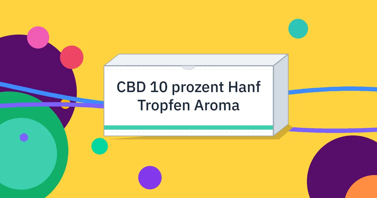 Symbolbild: Packung mit der Aufschrift CBD 10 prozent Hanf Tropfen Aroma (PZN 17933457) – Verfügbarkeit und Bezug in Apotheken in Frankfurt am Main