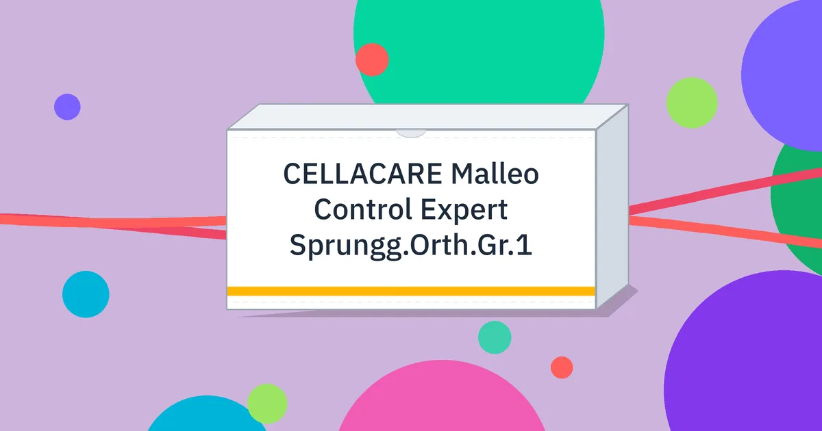 Symbolbild: Packung mit der Aufschrift CELLACARE Malleo Control Expert Sprungg.Orth.Gr.1 (PZN 17522760) – Verfügbarkeit und Bezug in Apotheken in Frankfurt am Main