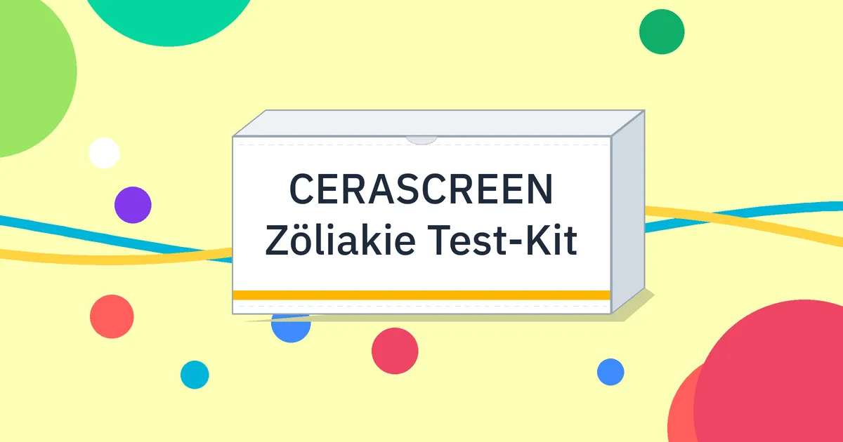 Symbolbild: Packung mit der Aufschrift CERASCREEN Zöliakie Test-Kit (PZN 11343401) – Verfügbarkeit und Bezug in Apotheken in Frankfurt am Main