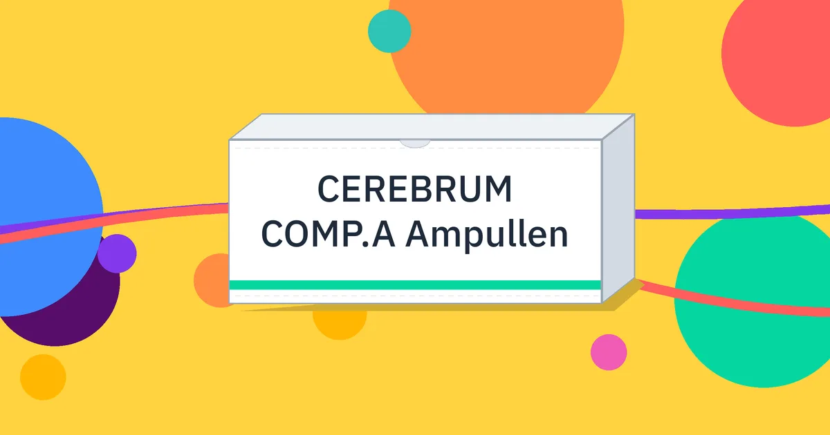 Symbolbild: Packung mit der Aufschrift CEREBRUM COMP.A Ampullen (PZN 01751151) – Verfügbarkeit und Bezug in Apotheken in Frankfurt am Main