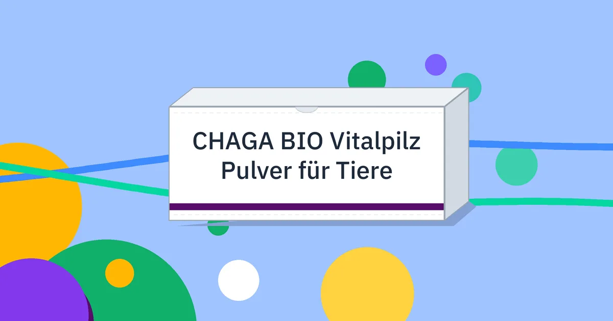 Symbolbild: Packung mit der Aufschrift CHAGA BIO Vitalpilz Pulver für Tiere (PZN 10745600) – Verfügbarkeit und Bezug in Apotheken in Frankfurt am Main