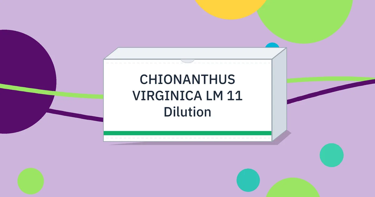 Symbolbild: Packung mit der Aufschrift CHIONANTHUS VIRGINICA LM 11 Dilution (PZN 13443130) – Verfügbarkeit und Bezug in Apotheken in Frankfurt am Main