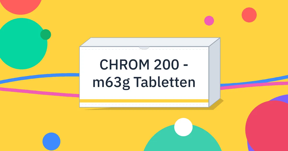 Symbolbild: Packung mit der Aufschrift CHROM 200 -m63g Tabletten (PZN 18450100) – Verfügbarkeit und Bezug in Apotheken in Frankfurt am Main