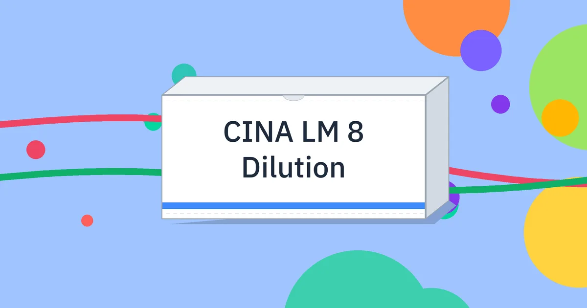 Symbolbild: Packung mit der Aufschrift CINA LM 8 Dilution (PZN 12819455) – Verfügbarkeit und Bezug in Apotheken in Frankfurt am Main