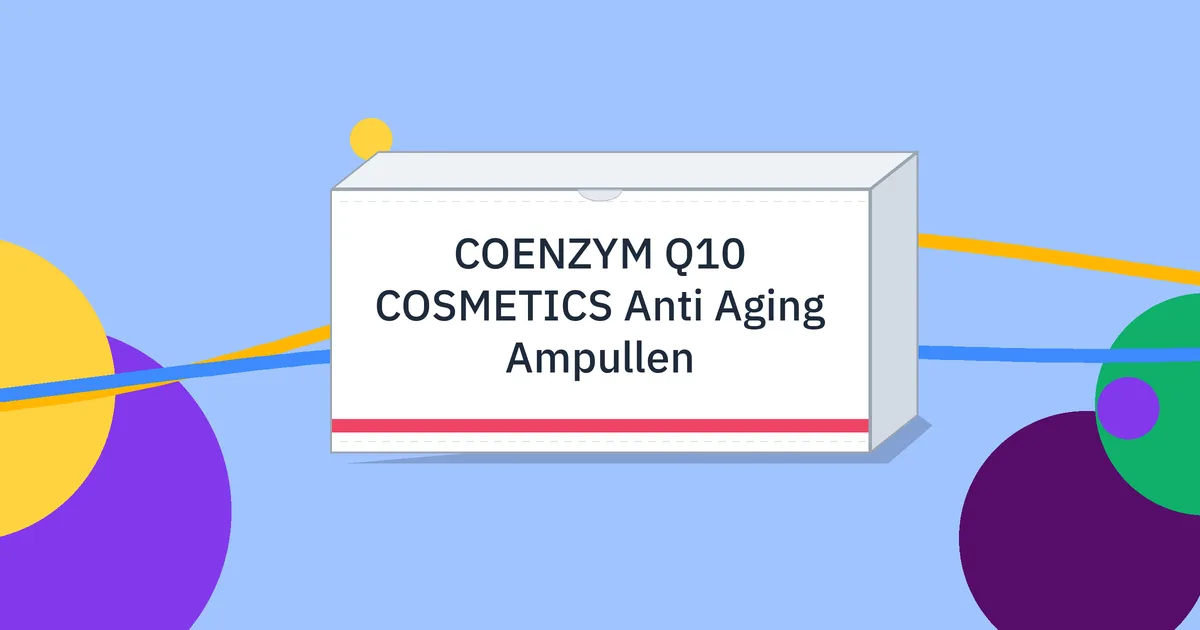 Symbolbild: Packung mit der Aufschrift COENZYM Q10 COSMETICS Anti Aging Ampullen (PZN 15422072) – Verfügbarkeit und Bezug in Apotheken in Frankfurt am Main