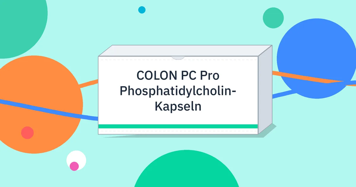 Symbolbild: Packung mit der Aufschrift COLON PC Pro Phosphatidylcholin-Kapseln (PZN 15608983) – Verfügbarkeit und Bezug in Apotheken in Frankfurt am Main
