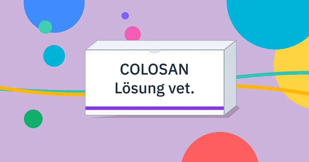Symbolbild: Packung mit der Aufschrift COLOSAN Lösung vet. (PZN 04125632) – Verfügbarkeit und Bezug in Apotheken in Frankfurt am Main