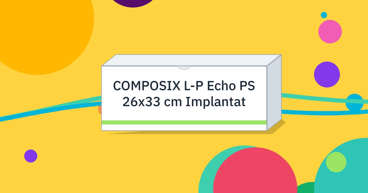 Symbolbild: Packung mit der Aufschrift COMPOSIX L-P Echo PS 26x33 cm Implantat (PZN 04016570) – Verfügbarkeit und Bezug in Apotheken in Frankfurt am Main