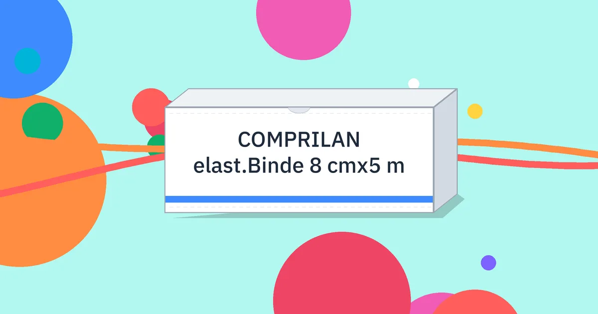 Symbolbild: Packung mit der Aufschrift COMPRILAN elast.Binde 8 cmx5 m (PZN 18100096) – Verfügbarkeit und Bezug in Apotheken in Frankfurt am Main